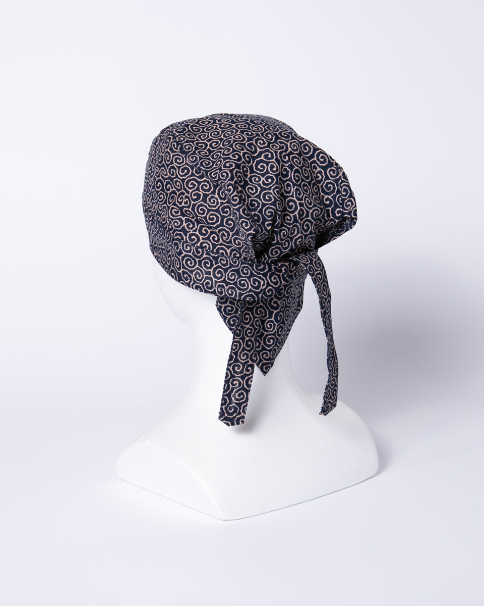 Cotton Bandana Cap - Japanese Arabesque Pattern – Nikka Zubon